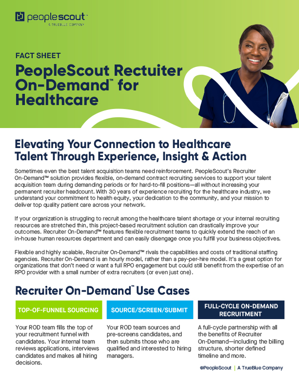 Recruiter On-Demand for Healthcare Recruiting | PeopleScout
